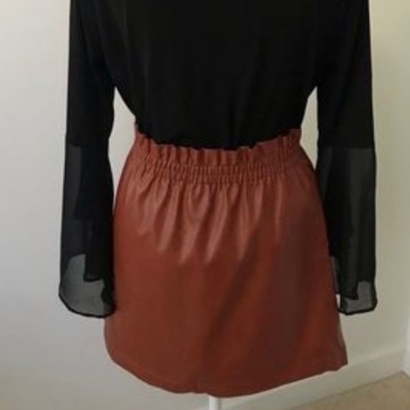 GB girls | Skirts | Rust Color Pullon Faux Leather Skirt | Poshmark
